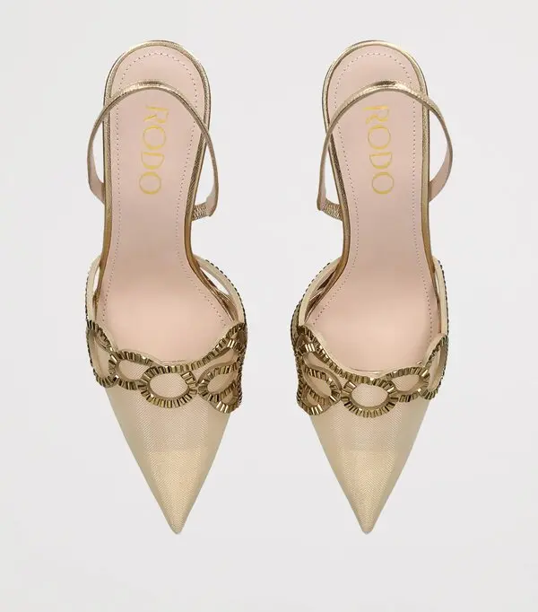 Rodo Metallic Leather Rosie Slingback Pumps