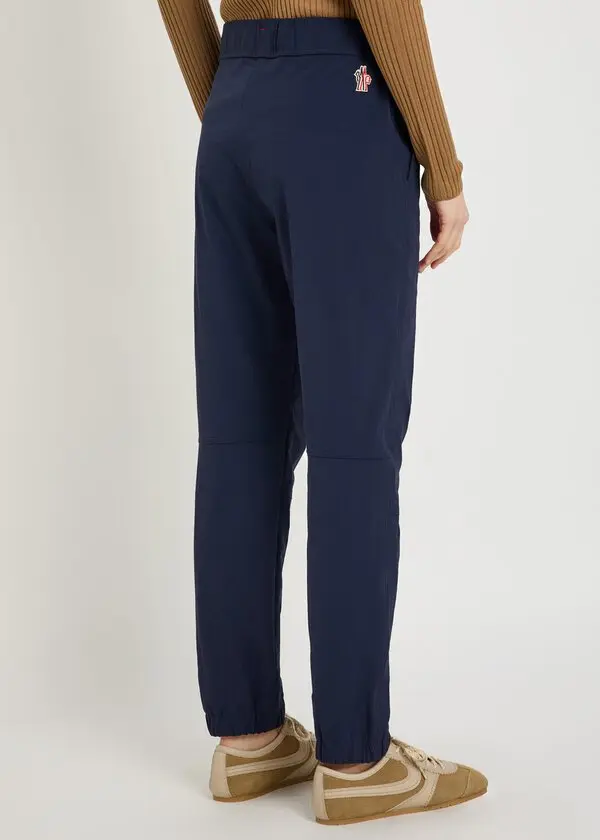 Moncler Logo-embroidered Stretch-polyamide Trousers - Blue