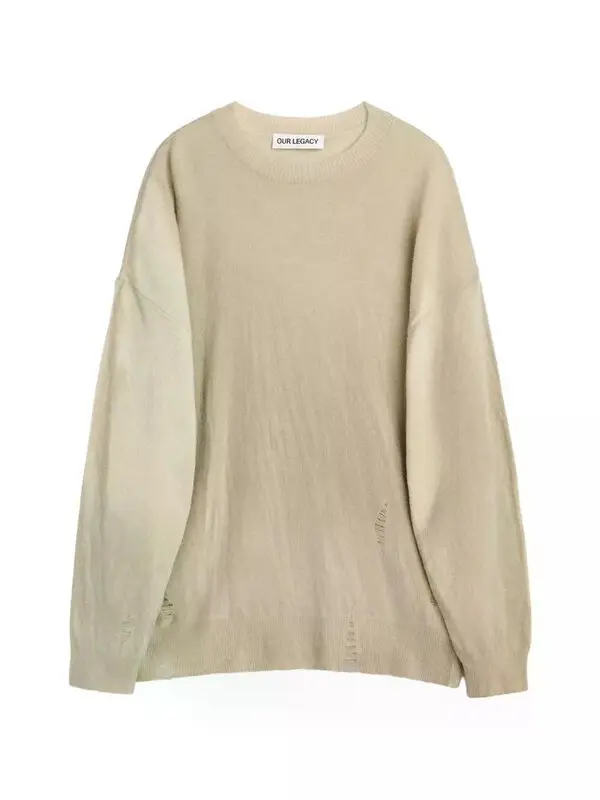 Our Legacy Distressed Crew-neck Sweater - Neutrals