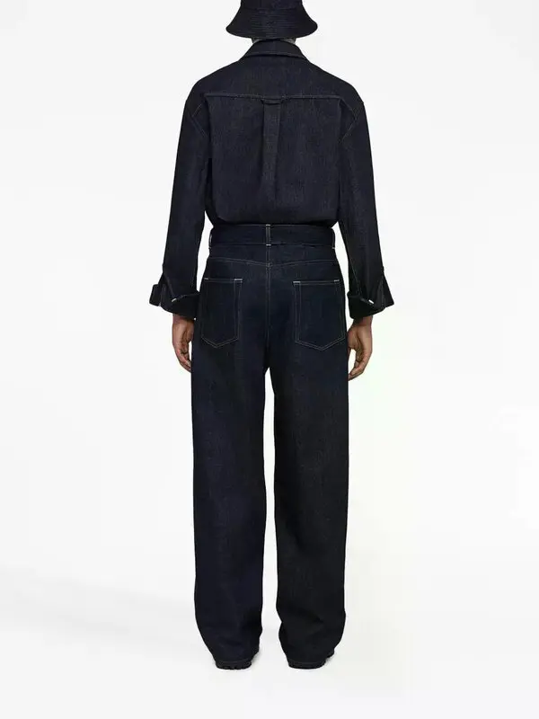 JIL SANDER Belted Mid-rise Wide-leg Jeans