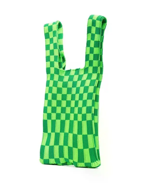 LASTFRAME Ichimatsu Check-pattern Tote Bag