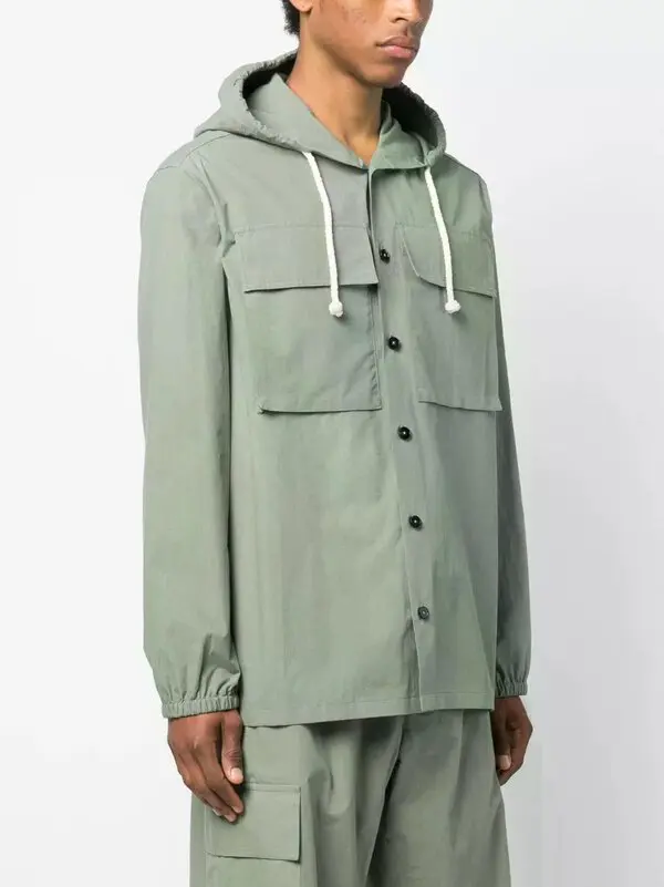 JIL SANDER Logo-patch Hooded Shirt Jacket