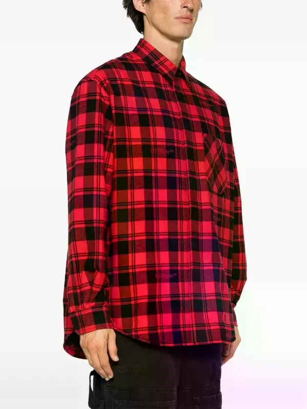 Off-White Plaid-check Flannel Shirt Jacket