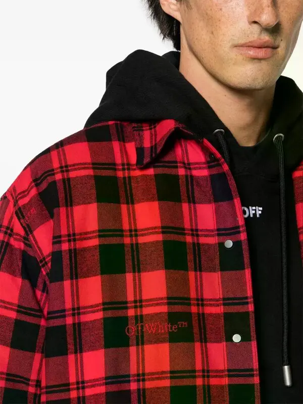 Off-White Plaid-check Flannel Shirt Jacket