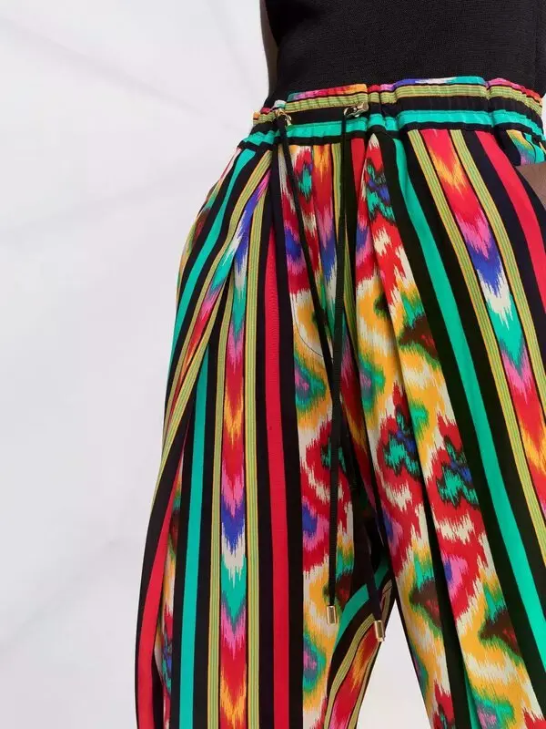 Balmain Abstract-print Silk Trousers