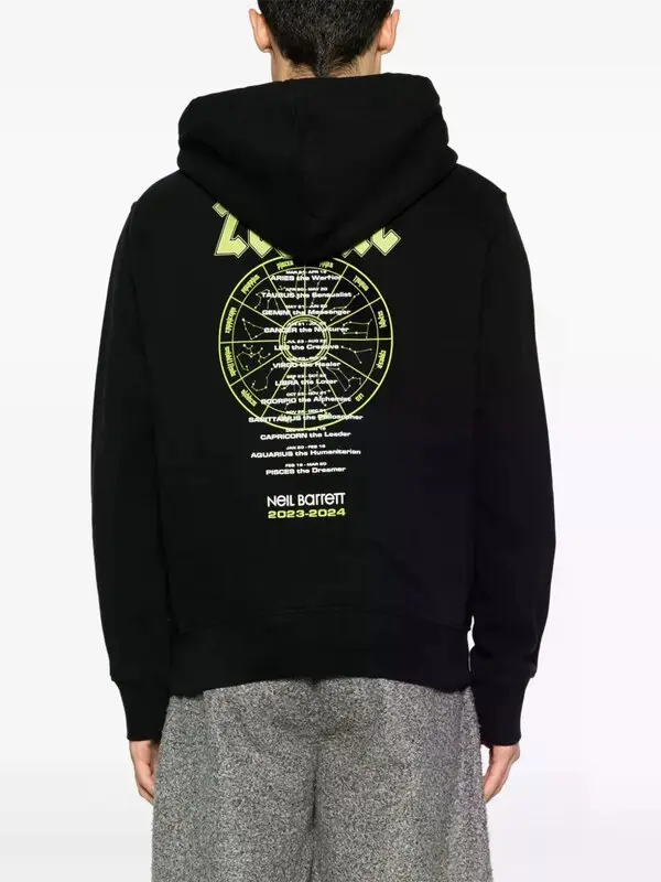 Neil Barrett Zodiac Print Cotton Hoodie