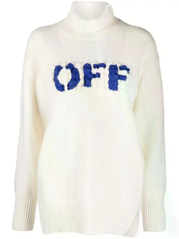 Off-White Appliqué Wool Jumper - White