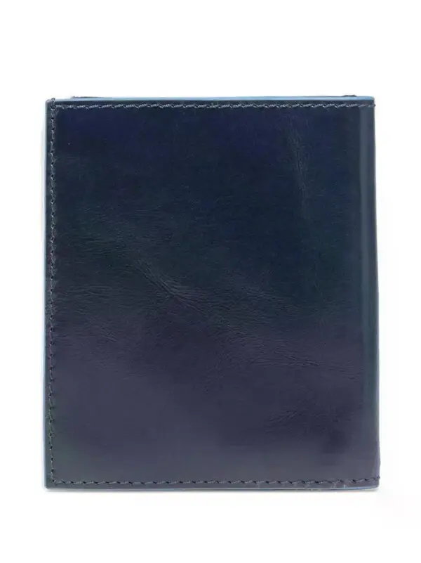 PIQUADRO Logo-plaque Leather Card Holder - Blue