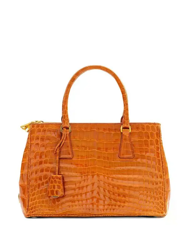 Prada Galleria Medium Leather Tote Bag - Orange