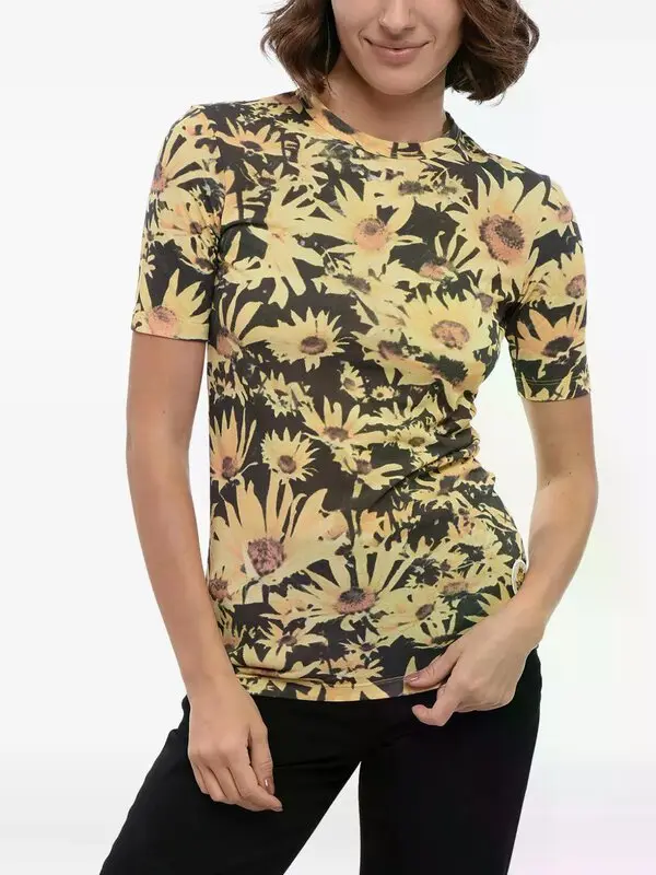 JIL SANDER Sunflower Print T-shirt - Neutrals