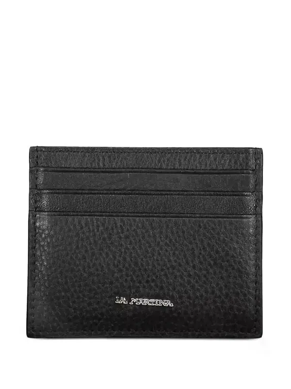 LA MARTINA Logo-plaque Leather Card Holder - Black