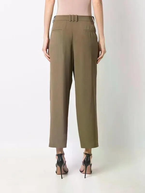 Balmain High-waisted Pleated Cropped Trousers