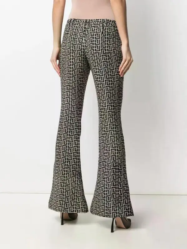 Balmain Low-rise Monogram Bootcut Trousers
