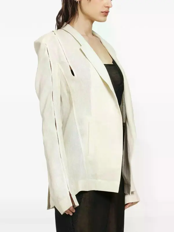 YEHUAFAN Open-front Long-sleeve Blazer With Cut-out Detailing