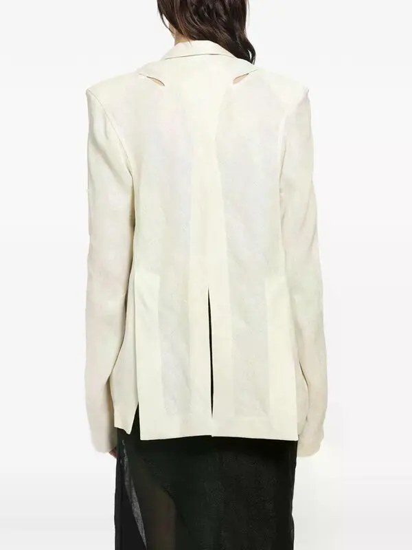 YEHUAFAN Open-front Long-sleeve Blazer With Cut-out Detailing