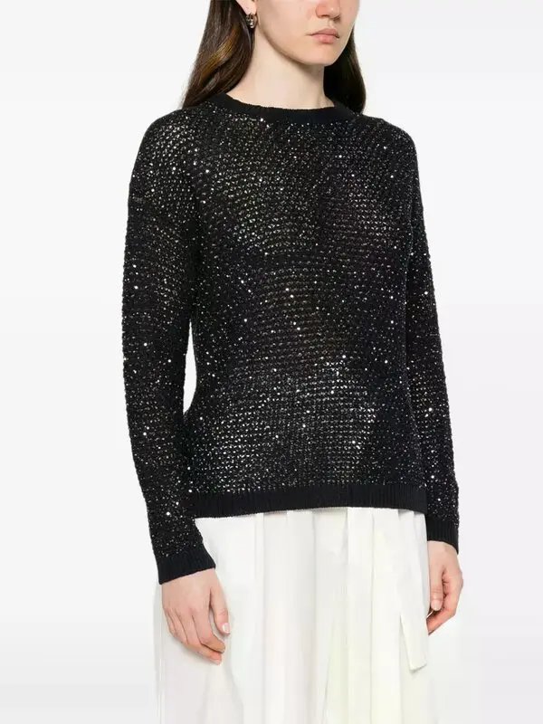 Fabiana Filippi Sequin-embellished Open-knit Sweater