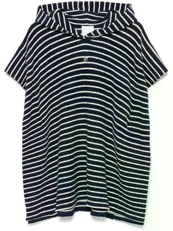 Givenchy Striped Towelling Poncho - Blue