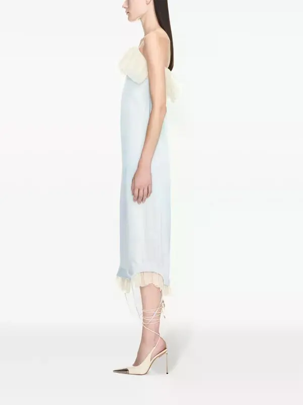 Off-White Ruffle-trim Bandeau Midi Dress