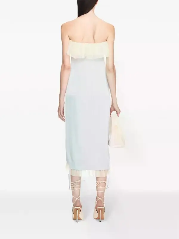 Off-White Ruffle-trim Bandeau Midi Dress