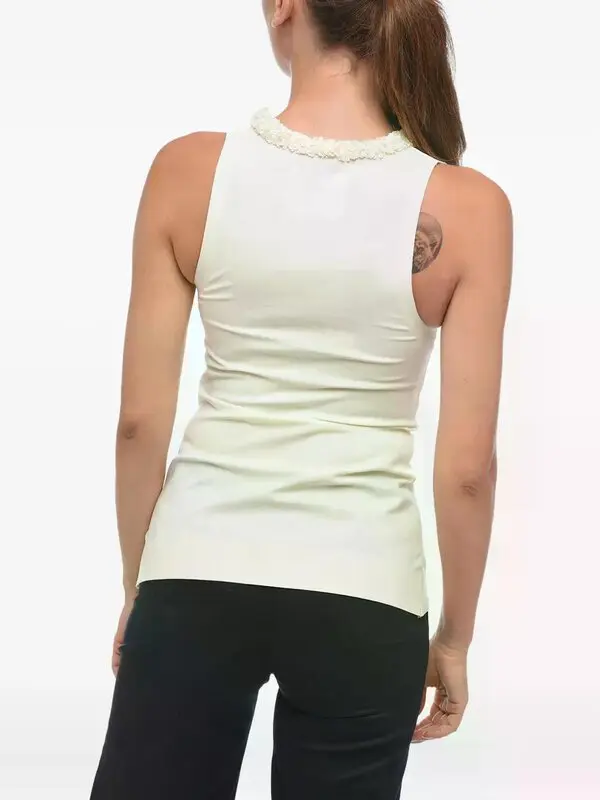 JIL SANDER Embellished Neckline Sleeveless Tank Top
