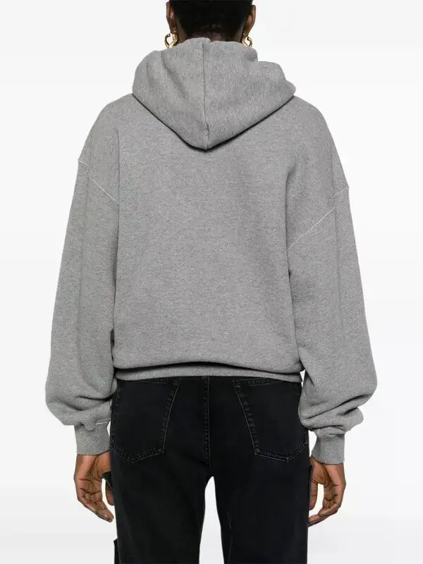Off-White Embroidered Logo Cotton Hoodie