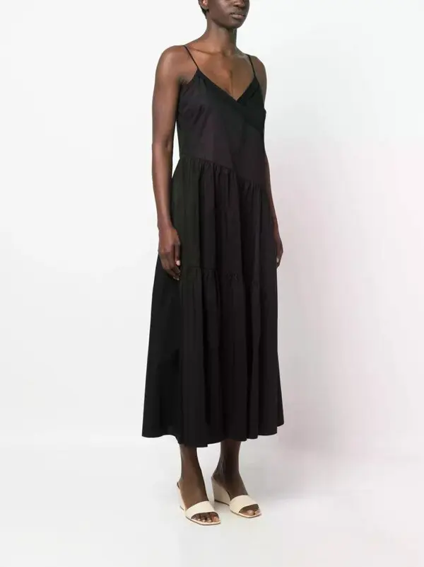 TWINSET Sleeveless Tiered Maxi Dress With V-neck And Lace Detailing