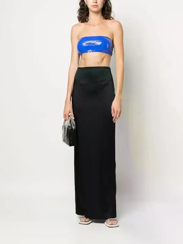 David Koma Sequin-embellished Strapless Crop Top