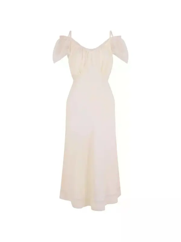 Rabanne Ivory Tie-detail Midi Dress - Neutrals