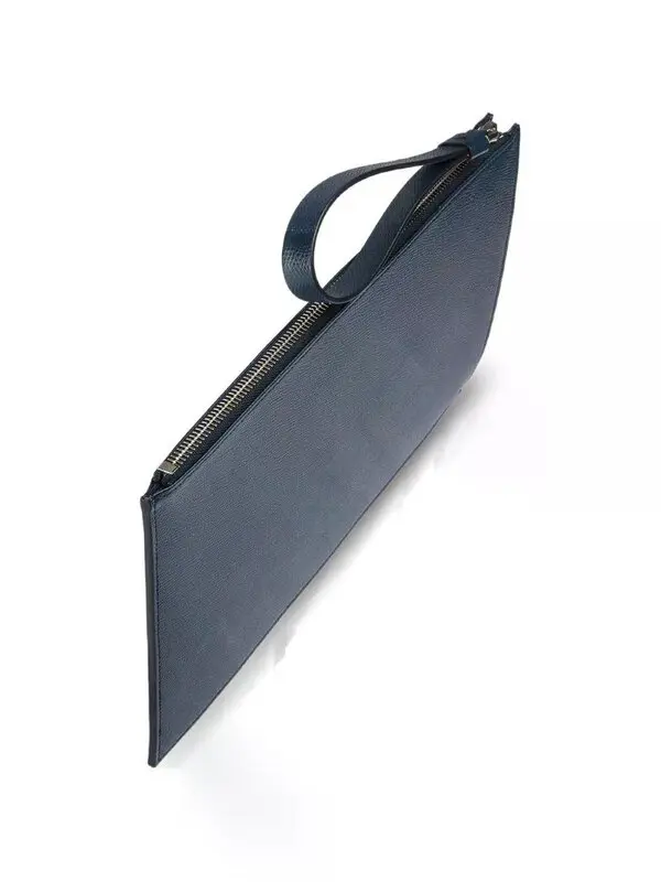 DOUCAL'S Palmellato Leather Document Pouch - Blue