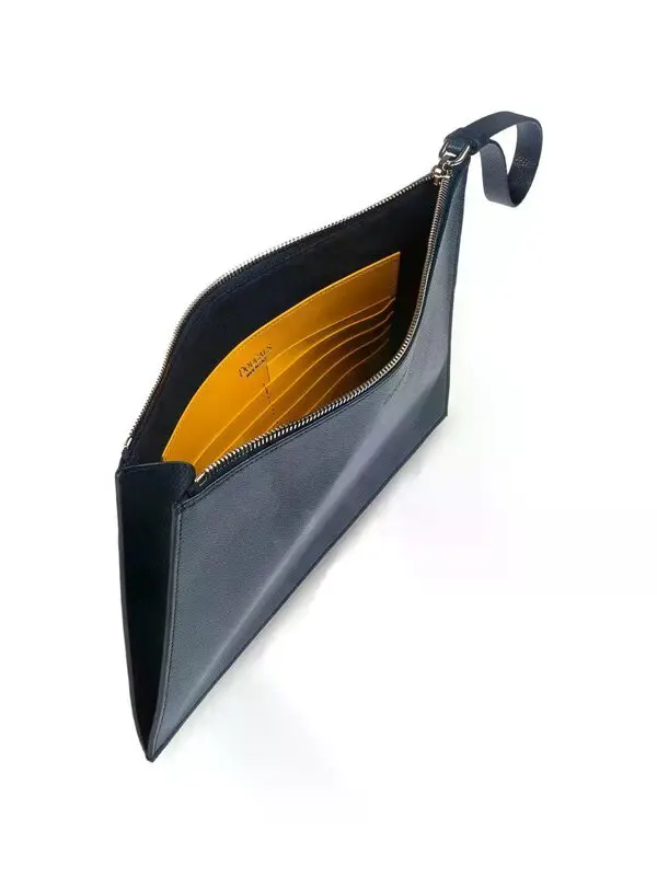 DOUCAL'S Palmellato Leather Document Pouch - Blue