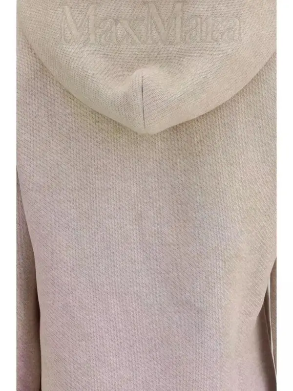 Max Mara Logo Embroidered Hooded Sweater - Neutrals