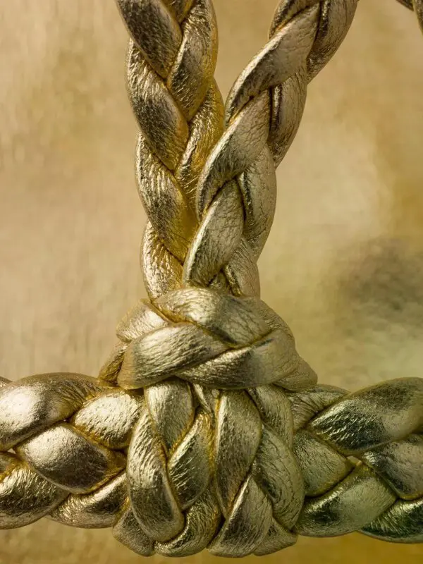 Prada Flat Mordoré Nappa Leather Braided Sandals - Gold