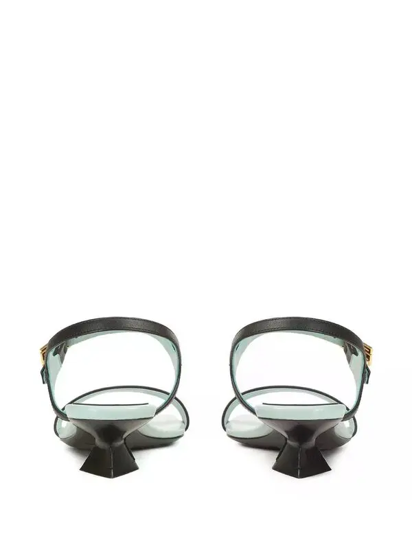 SERGIO ROSSI And Green Strap Buckle Fastening Sandals