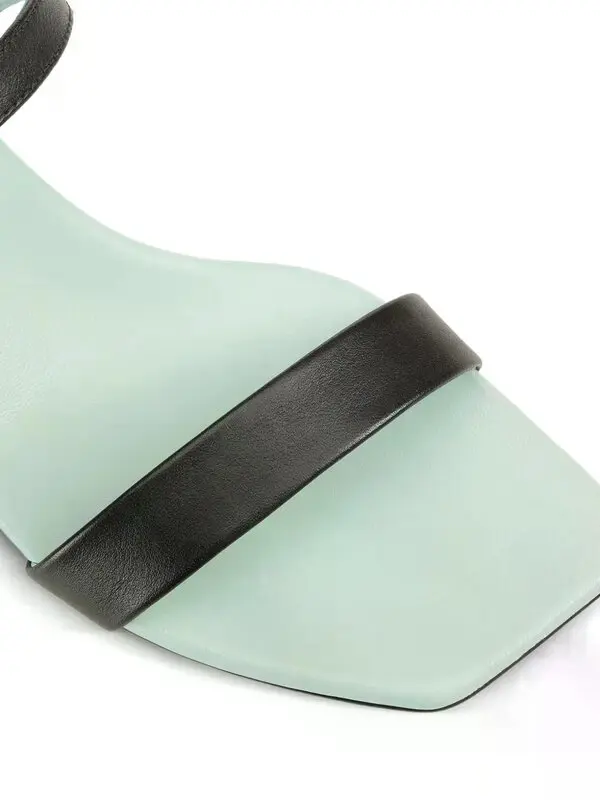 SERGIO ROSSI And Green Strap Buckle Fastening Sandals