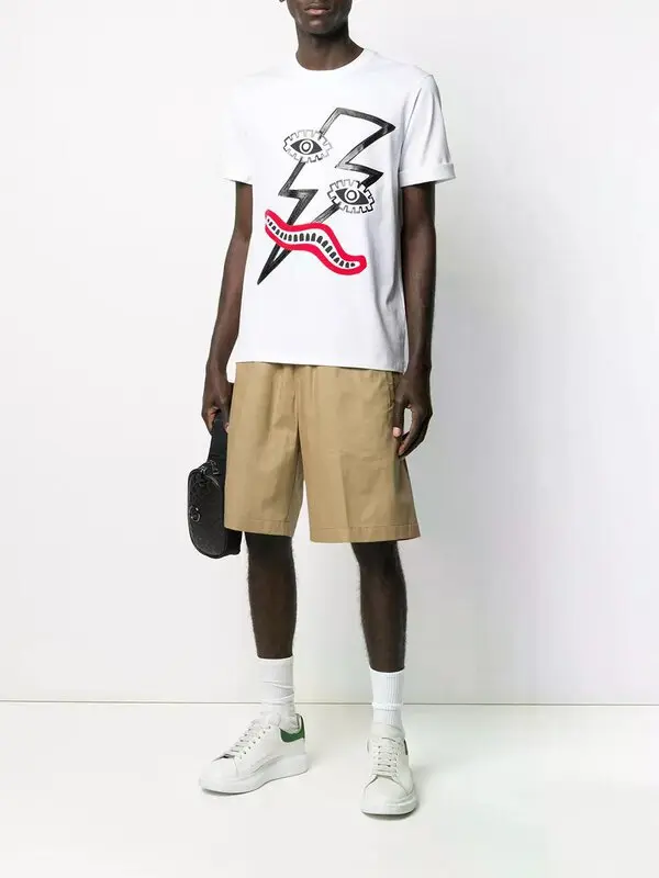 Neil Barrett Elasticated Waist Wide Leg Track Shorts