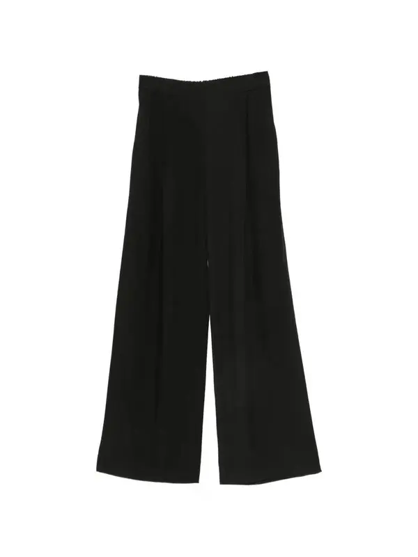 Dixie Pleated Wide-leg Trousers - Black
