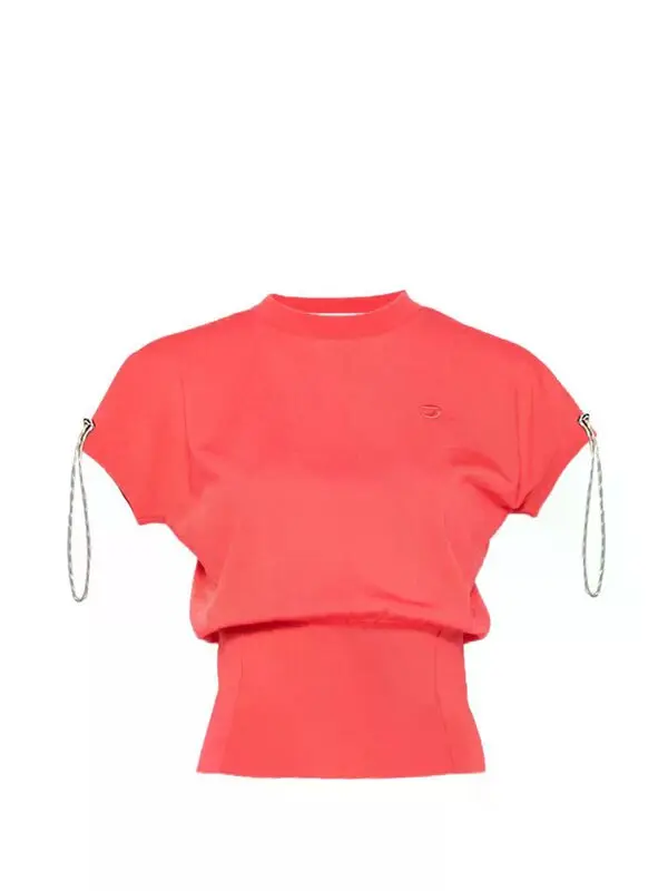 Coperni Embroidered Logo Drawstring T-shirt - Red