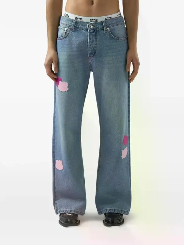 Gcds X Hello Kitty Wide Leg Denim Trousers
