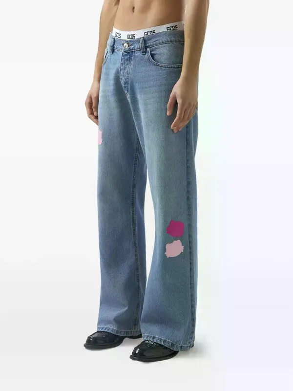 Gcds X Hello Kitty Wide Leg Denim Trousers