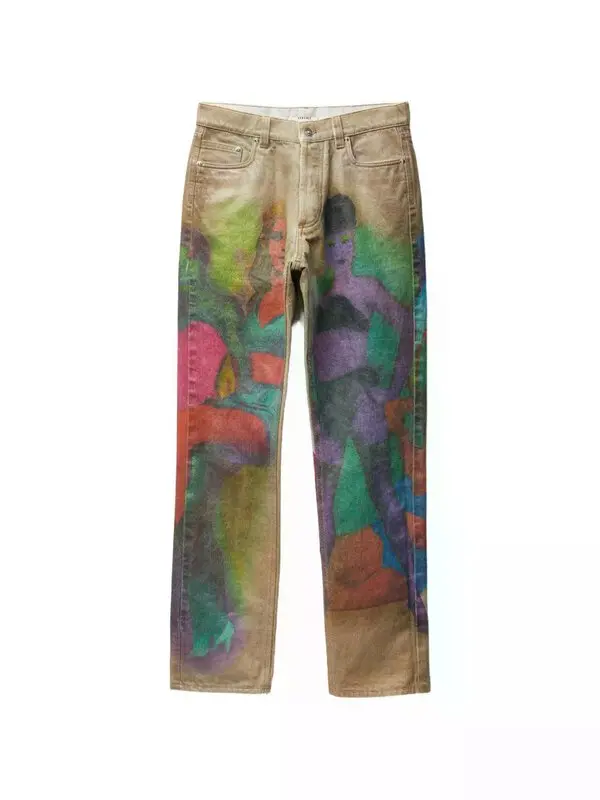 Versace The Femmes Print Straight-leg Jeans - Neutrals