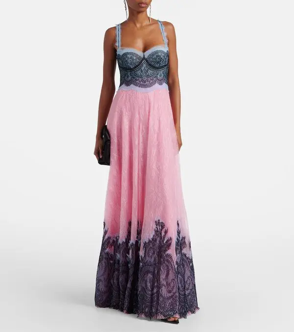 Costarellos Gallie Lace Gown