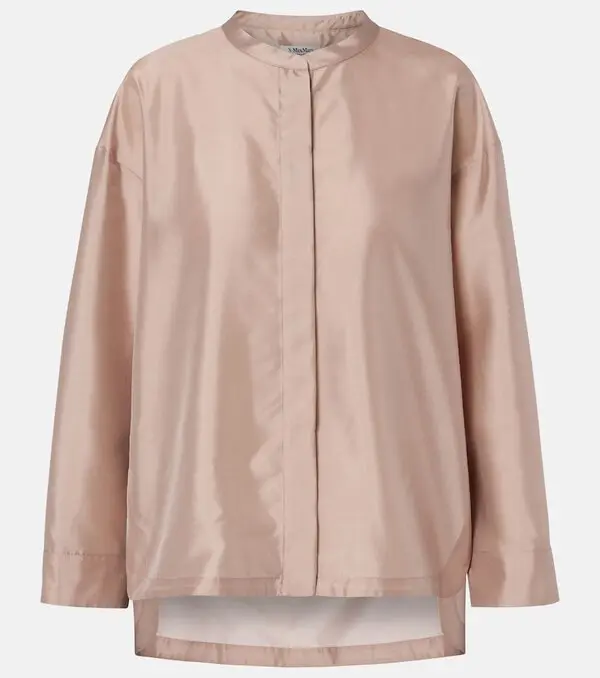 Max Mara Satin Shirt With Side Slits - Pink