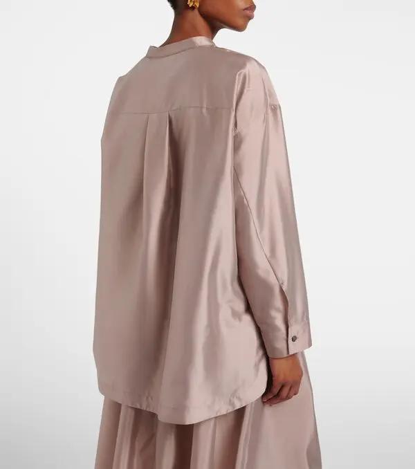 Max Mara Satin Shirt With Side Slits