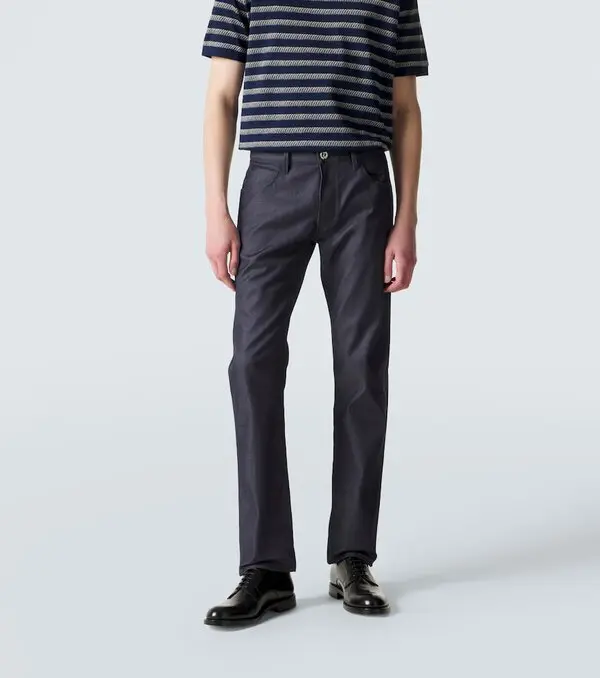 Giorgio Armani Straight Leg Cotton And Silk Blend Jeans