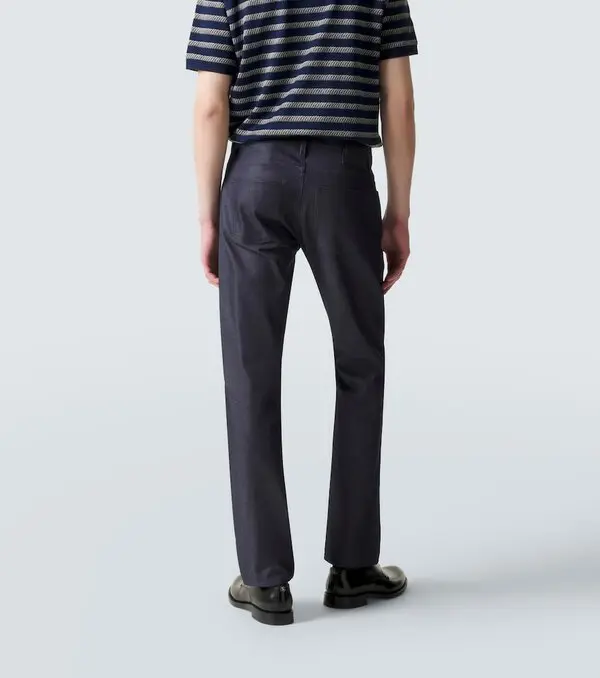Giorgio Armani Straight Leg Cotton And Silk Blend Jeans