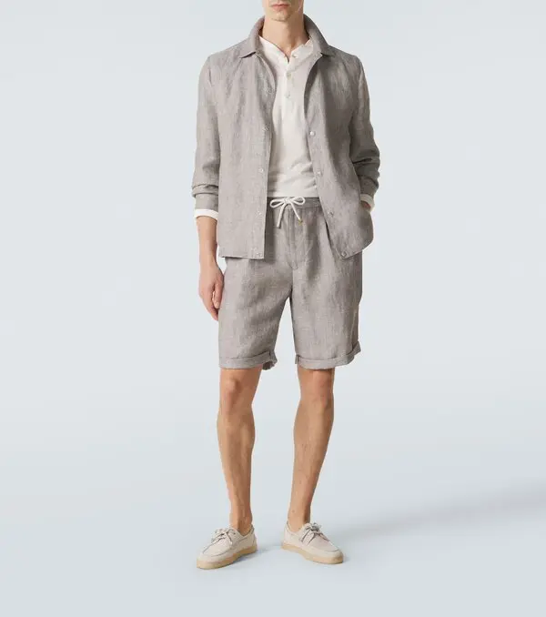 Brunello Cucinelli Linen And Cotton Henley Shirt