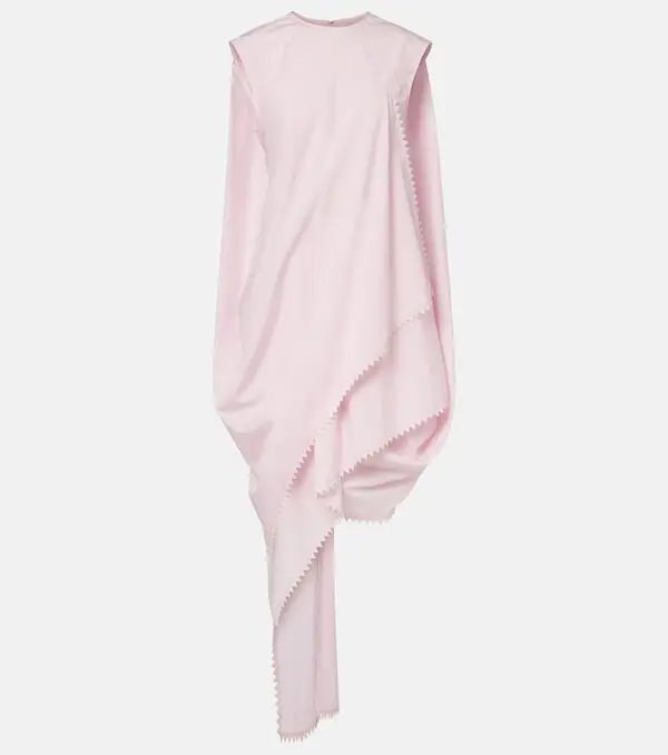 Jacquemus Asymmetric Cotton Poplin Mini Dress - Pink