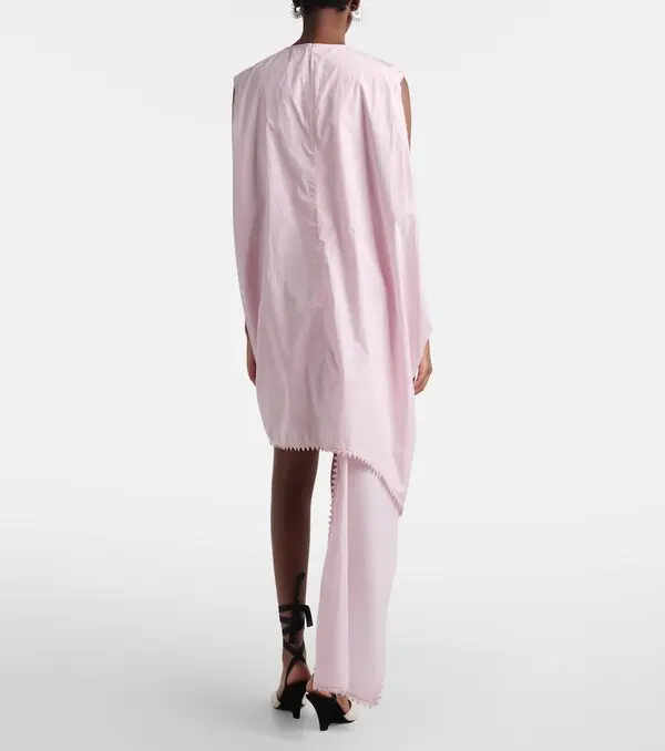 Jacquemus Asymmetric Cotton Poplin Mini Dress - Pink