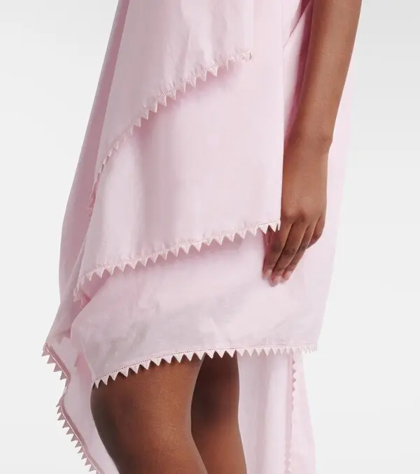 Jacquemus Asymmetric Cotton Poplin Mini Dress - Pink