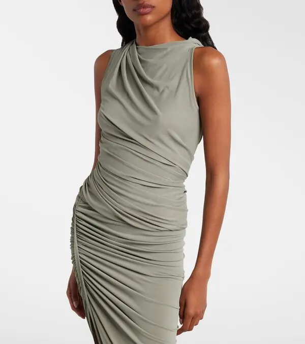 Rick Owens Luna Draped Jersey Top - Green